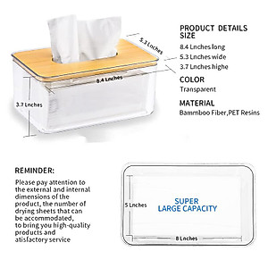 Bamboo Dryer Sheet holder,Minimalist Light Luxury Style Washer Dryer Sheet Dispenser, Transparent Container Storage Box for Laundry Room Decoration, Removable - Eco-friendly Material - Large Capacity.