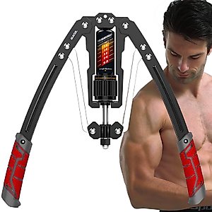 GLACUS Twister Arm Exerciser, Adjustable 22-440lbs Hydraulic Power, Home Chest Expander, Shoulder Muscle Training Fitness Equipment, Arm Enhanced Exercise Strengthener. Red