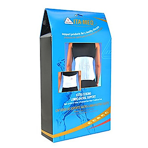 ITA-MED Improved Extra Strong Lower Back Support (12" Wide) Xlarge White