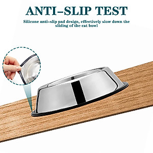 3Packs Cat-Bowls Cat Food Bowl - 4.5 Inch Non-Slip Stainless Steel Small Cat Wet Food Bowl 7 Oz Pet Feeding Bowl Whisker Fatigue Relief Cat Water Bowl for Kitten Puppy Small Dog