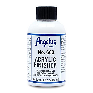 Angelus Brand Acrylic Leather Paint Finisher compatible with Wool, No. 600-4oz