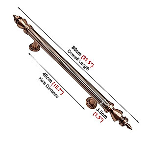 SUCHETA Modern Sliding Door Handle,European Style Barn Door Push Bar,Stainless Steel Interior Exterior Gate Handle,32"/35"/47"/51"/59" Long Door Socket (Size:80 cm/32inch,Style:Style1)