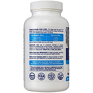 Dog Sleep Aid for Dogs, Better Than Melatonin for Dogs or Calming Chews for Dog Sleep, Best Dog Sleeping Pills + Dog Melatonin, Dog Melatonin Treats, 120 Sleeping Pills for Dogs, Puppy Sleep Aid, USA