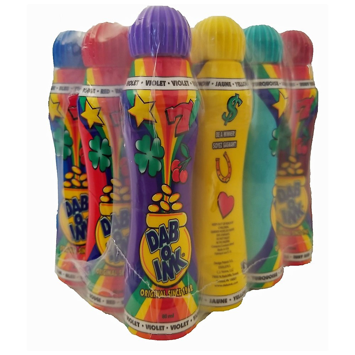 Dab-O-Ink Bingo Dauber - 3 oz - 12 Pack - Assorted Colors