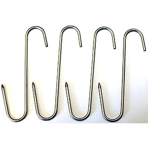 RiversEdge Products Stainless Meat Hooks, Smoker Hook, 7", 4 Pack