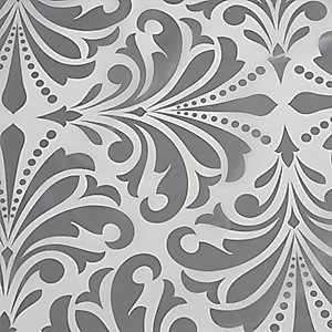 WISHOPE 6 Pieces 48" Jumbo Plastic Gift Wrapping Bags (Silver Damask) for Baby Shower, New Parents, Birthday, Wedding, Engagement Parties, Valentines Day