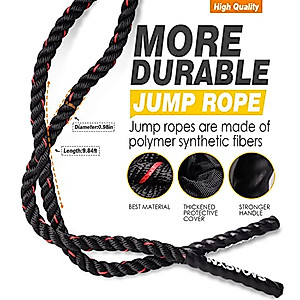 Weighted Jump Rope for Fitness - 3LB Heavy Jump Ropes for Exercise, Weighted Adult Skipping Rope for Women & Men, Workout Battle Rope For Gym Training, Home Workout,Total Body Workouts