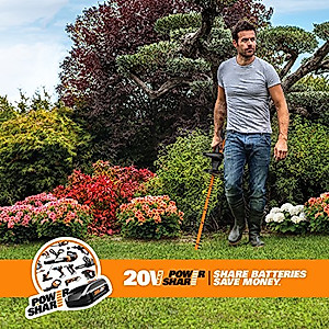 WORX WG255.1 20V PowerShare 20" Cordless Electric Hedge Trimmer