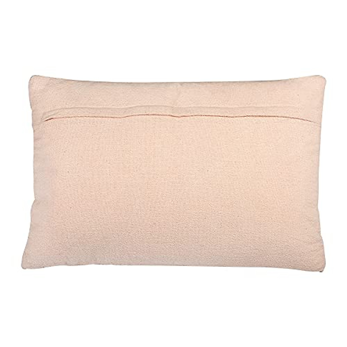 Main + Mesa Embroidered Cotton Geometric Lumbar Pillow, Blush