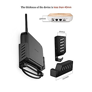 Universal Laptop Wall Mount Holder Cable Box Wall Mount Build-in Cable Management Hook Compatible with Laptops/WIFI Routers/Macbooks/TV boxes/Network Switches/Modems/Audio Devices and More(Black)