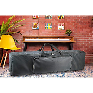 Ruibo 88 Key Keyboard Gig Bag Case for Electric Piano with 10MM Cotton Padded, Waterproof 600D Oxford Gig Bag 54"x13"x6.7" / Black