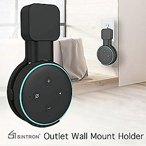 Sintron 2X Wall Mount Holder Black for ᴅᴏᴛ 3, Smart Home Outlet Wall Mount Stand for ᴅᴏᴛ 3rd Generation Speaker Holder, Space Saving Accessories Without Messy Wires (Black)