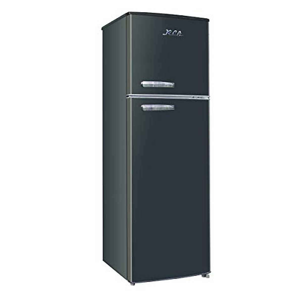 RCA RFR1055-BLACK, Retro 2 Door Apartment Size Refrigerator with Freezer, 10, Black, cu ft