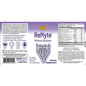 RnA ReSet - ReMyte Mineral Solution, Liquid Multi Mineral, Electrolyte Solution, 12 Minerals Including Iodine, Selenium, Zinc, Magnesium, Boron, 240 ml - by Dr. Carolyn Dean (2-Pack)