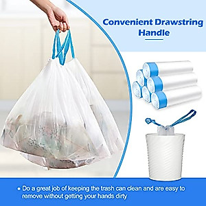 4 Gallon Trash Bags 100 Counts, Drawstring Small Trash Bags for Bathroom,Kitchen, Small Garbage Bags for Car Trash Can, Office Waste Bin Liners