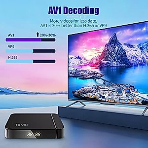 Android TV Box 11.0, Tanix W2 Android TV Box 4GB RAM 32GB ROM with Wireless Keyboard, Android Box with Amlogic S905W2 Quad Core 64 Bits, AV1 4K 3D USB 3.0 BT 4.2 TV Box