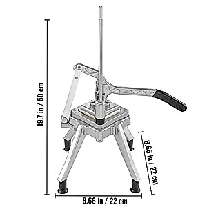VEVOR Commercial Chopper w/ 4 Replacement Blades Commercial Vegetable Chopper Stainless Steel French Fry Cutter Potato Dicer & Slicer Commercial Vegetable Fruit Chopper for Restaurants & Home Kitchen