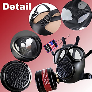 RANKSING Cover Full Face with P-A-2 40mm Canister Black Rubber for Industrial and Home use Russian Black