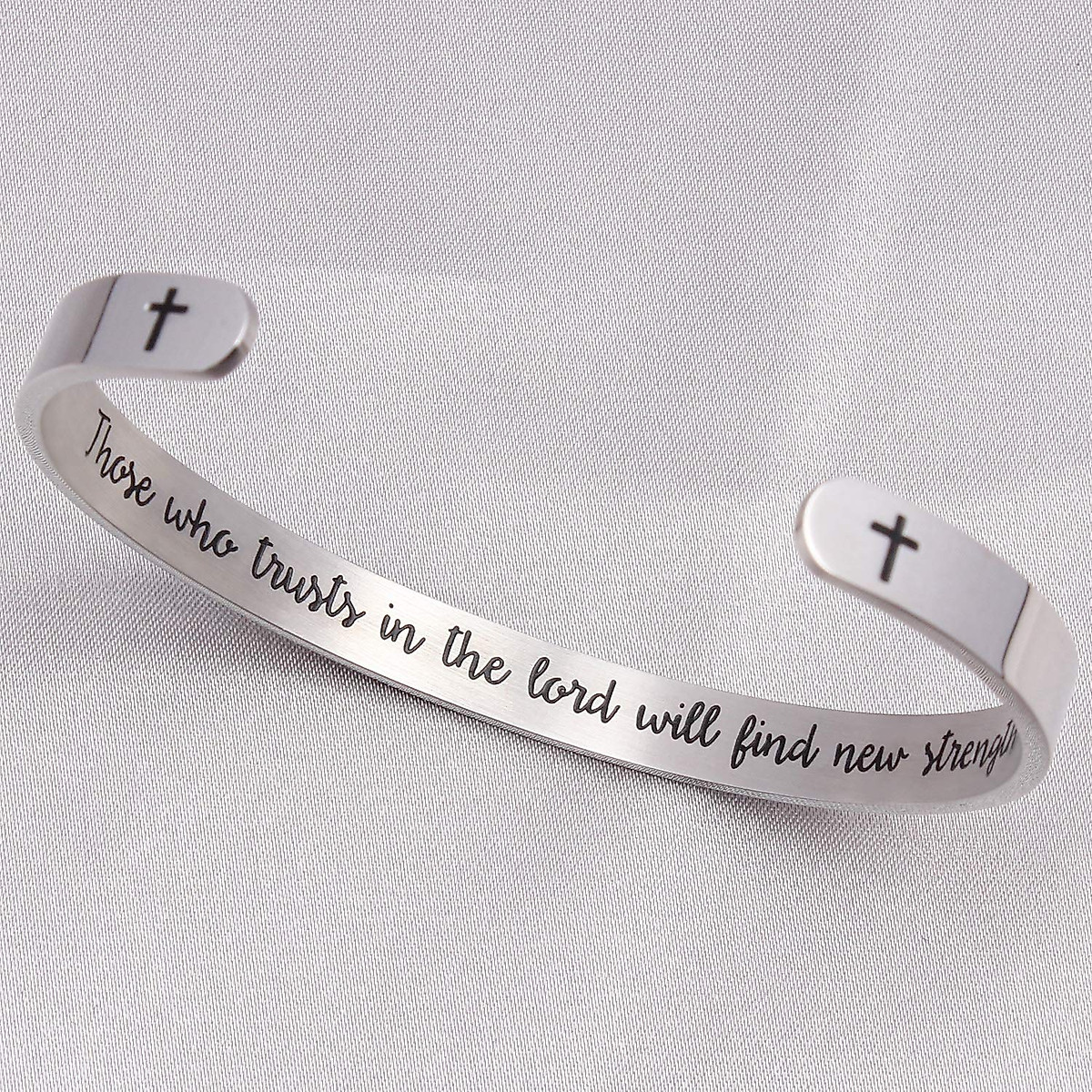 Btysun Christian Bracelets for Women Inspirational Teen Gifts Womens Bracelets Personalized Religious Gifts for Her Inspirational Cuff Bangle Bible Verse Mantra Quotes Engraved Jewelry