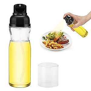 200ml Glass Olive Oil Sprayer for Cooking - Oil Dispenser Bottle Spray Mister - Refillable Food Grade Oil Vinegar Spritzer Sprayer Bottles for Kitchen, Air Fryer, Salad, Baking, Grilling, Frying