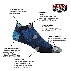 Darn Tough Men's Run No Show Tab Ultra-Lightweight Running Sock (Style 1033) - Black, Large
