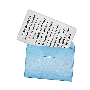 Daughter Birthday Card Gifts - I Love You Daughter from Dad - Daughter Birthday Wedding Engraved Wallet Card Gifts for Girl