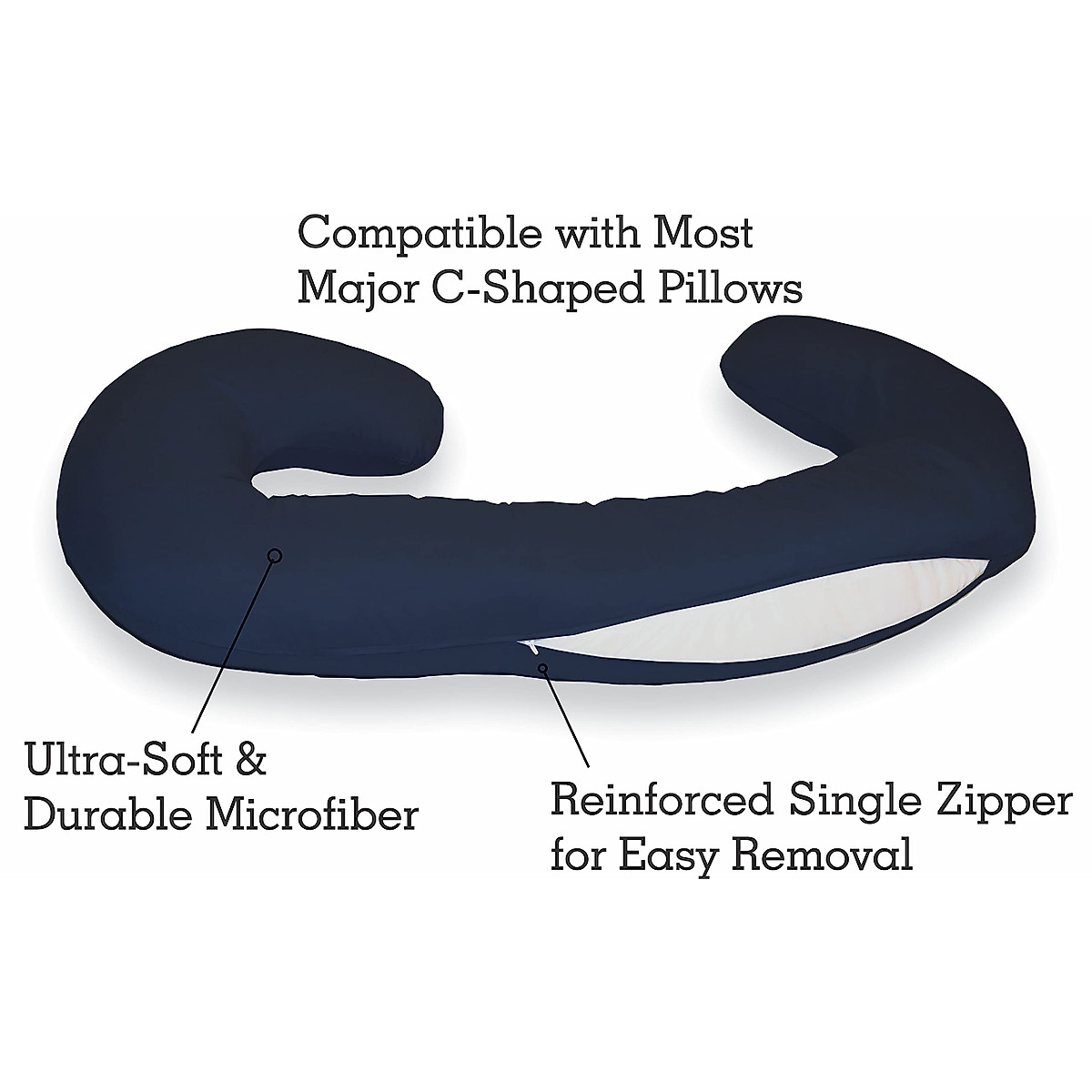 The Daisy Bee New Microfiber Zippered Replacement Maternity Body Pillow Cover (Blue)