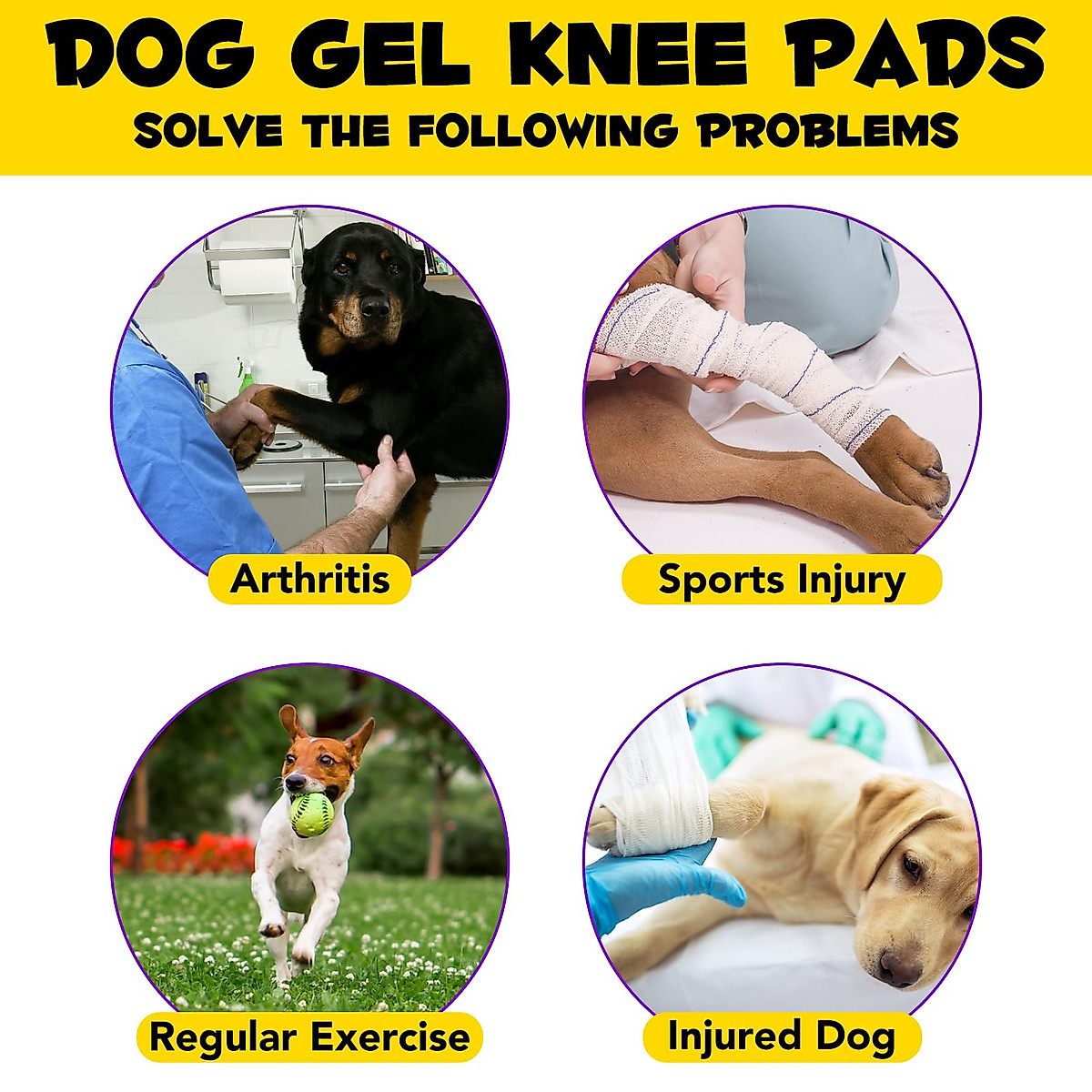 Oimmal 1 Pair Dog Leg Brace for Rear Hock & Ankle Front Leg Support, Canine Hind Leg Joint Compression Wrap, Dog Leg Support, Injury and Sprain Protection, Ankle Brace with Knee Support for Dogs (L)