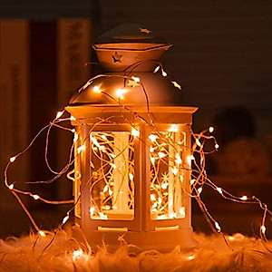 QITONG Orange Solar Fairy Lights Outdoor Waterproof, 2 Pack Each 66ft 200 LED Solar String Lights, 8 Modes Silver Wire Solar Twinkle Lights for Garden Yard Patio Fence Decoration