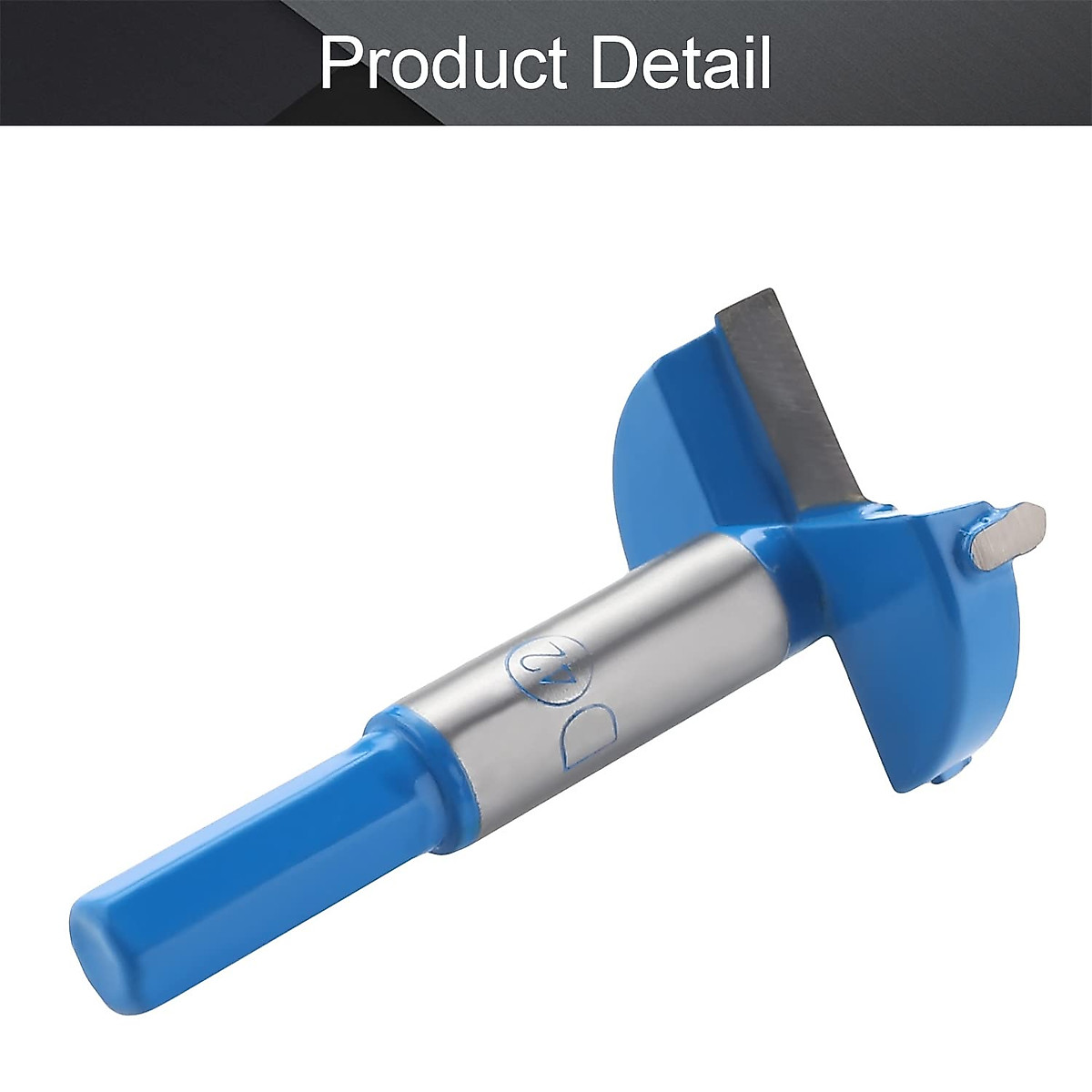 Utoolmart Forstner Drill Bits, 1.65"/42mm Cemented Carbide Wood Cutter Tool, Hex Shank Woodworking Hole Saw Cutter, 80mm Length Woodworking Hole Boring Bit, Blue, 1 Pcs