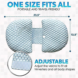 CASPERO Maternity Wedge Pillow for Pregnant Women - Soft Body Pillow for Side Sleepers, Support for Back, Belly, Hips, Neck with Detachable Adjustable Pillow Cover - Travel Friendly & Machine Washable