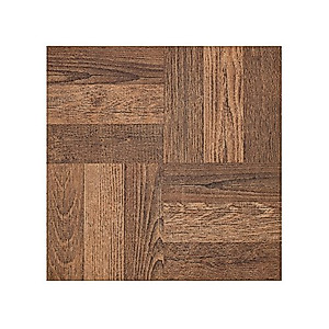 Achim Imports VFT920POVR Home Furnishings Portfolio 12x12 2.0mm Self Adhesive Vinyl Floor, Walnut Parquet, 9 Tiles/9 sq. ft (Pack of 2)