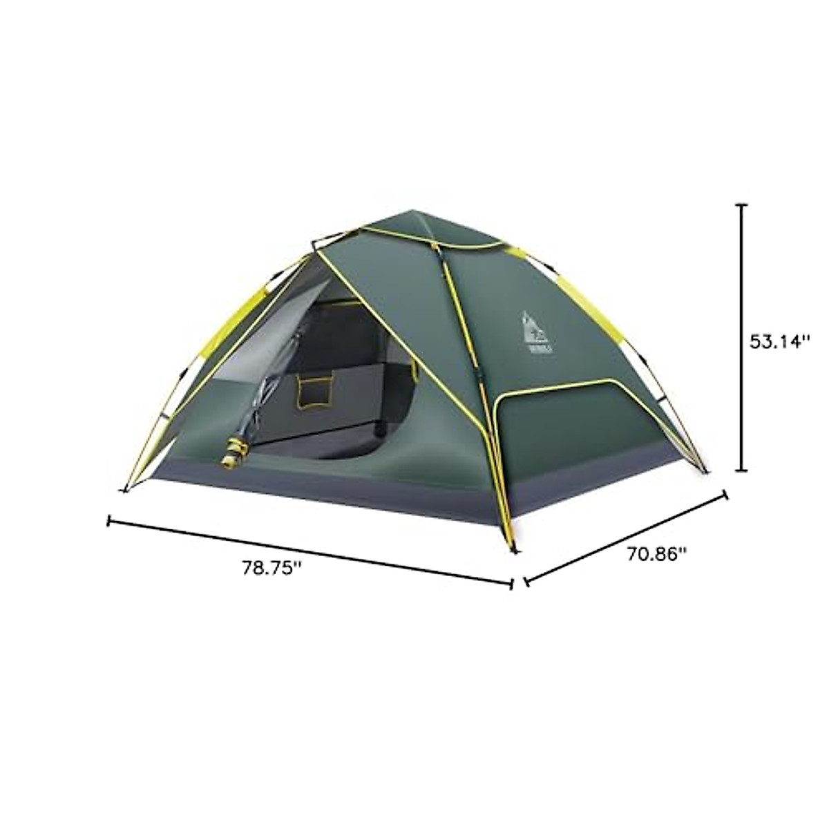 Hewolf Camping Tent Instant Setup - Waterproof Lightweight Pop up Tent Easy up Fast Pitch Tent Great for Beach Backpacking Hiking (Green, 3 Person) 1