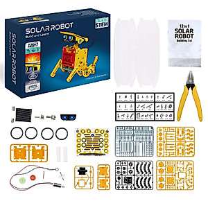 KooQii Upgrade STEM 12 in 1 Educational Toys Solar Robot Building Kit,Solar and Cell Powered 2 in 1 DIY STEM Project Learning Science Kits for Kids Age 8-12 for Birthday Gift and Travel Activity