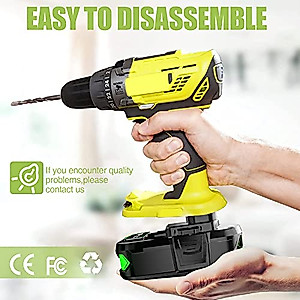 BATTOOL Upgraded 3800mAh P102 Replacement Battery Compatible with Ryobi 18V Battery Ryobi ONE+P108 P102 P103 P104 P105 P107 P109 P122 Cordless Power Tools Battery with LED Indicator 2Packs