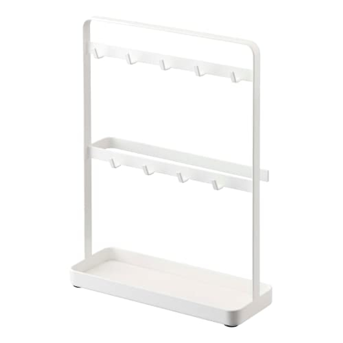 Yamazaki Stand Home Rack-Modern Hook Organizer Stand | Steel | Key Storage, One Size, White