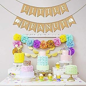 Jute Burlap Little Peanut Banner Boy Girl Baby Shower Gender Reveal Elephant Party Garland Decoration