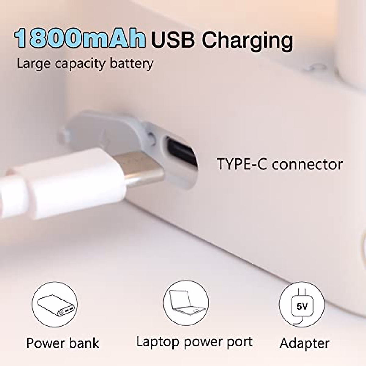 Desktop Water Dispenser for 5 Gallon Bottle & Universal Bottles, Electric Water Pump Portable USB Charging Automatic Drinking Water Jug Bottle Dispenser for Home Office (White)