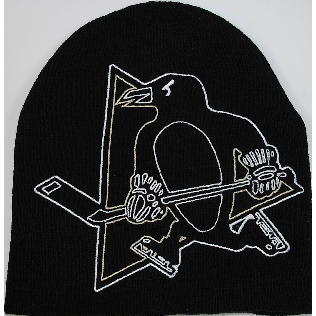 NHL Pittsburgh Penguins Hype Big Logo Skull Cap Cuffless Hat