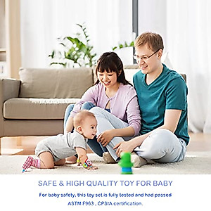 LAMMAZ Baby Soft Rattle, Wrists Rattles Rattle Socks Foot Finders Soft Development Toys, Hand Ankle Play Item for Newborn Babies Boy and Girl