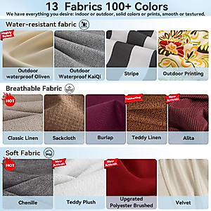 ROFIEJOX Custom Waterproof Chair Cushions Set of 2, Outdoor Deep Seat Cushions for Patio Furniture with Handle & Ties, Custom Size/Color/Fabric/Non-Slip Buttom Indoor Sofa Couch Cushions, 70D Foam