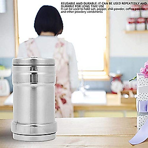 Stainless Steel Salt and Pepper Shakers - Spice Dispenser for Seasonings, Kitchen Gadget with Adjustable Pour Holes (samll)