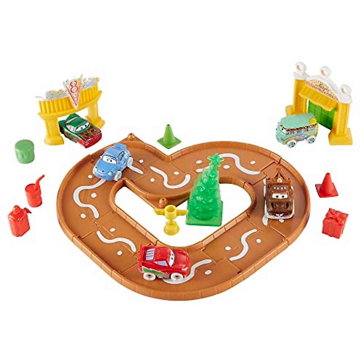 ​Disney and Pixar Cars Toys Mini Racers Advent Calendar with 5 Toy Cars, Track Pieces and Mini-Toy Accessories 25 Surprises Holiday Gifts for Kids