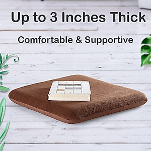 Sigmat Recliner Cushion for Elderly with Memory Foam 20x20x3 Inches Large Square Seat Cushion for Recliner Chair, Floor Pillow, Truck Seat Cushion Coffee