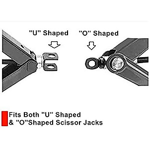 KickFun 1/2" Scissor Jack Adapter for Use with 1/2 Inch Drive/Impact Drills/Ratchet or Standard Drive Sockets or 13/16 Inch Lug Wrench/Tire Iron or Socket/Easy Lifting (1Pc Set Black)