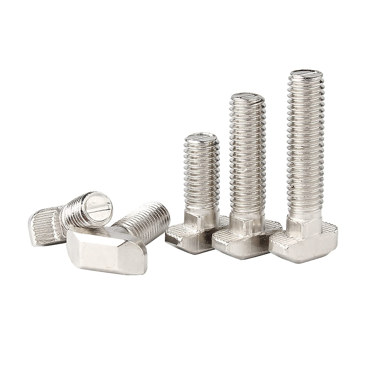 Metric M6 x 25mm Thread T Slot,Drop-in Bolt T-Bolt,Hammer Head Bolt,T Screw Stud for 3030 Series Standard 8mm T-Slot Aluminum Extrusion Profile,Carbon Steel Nickel Plated (3030 Series,40Pcs)