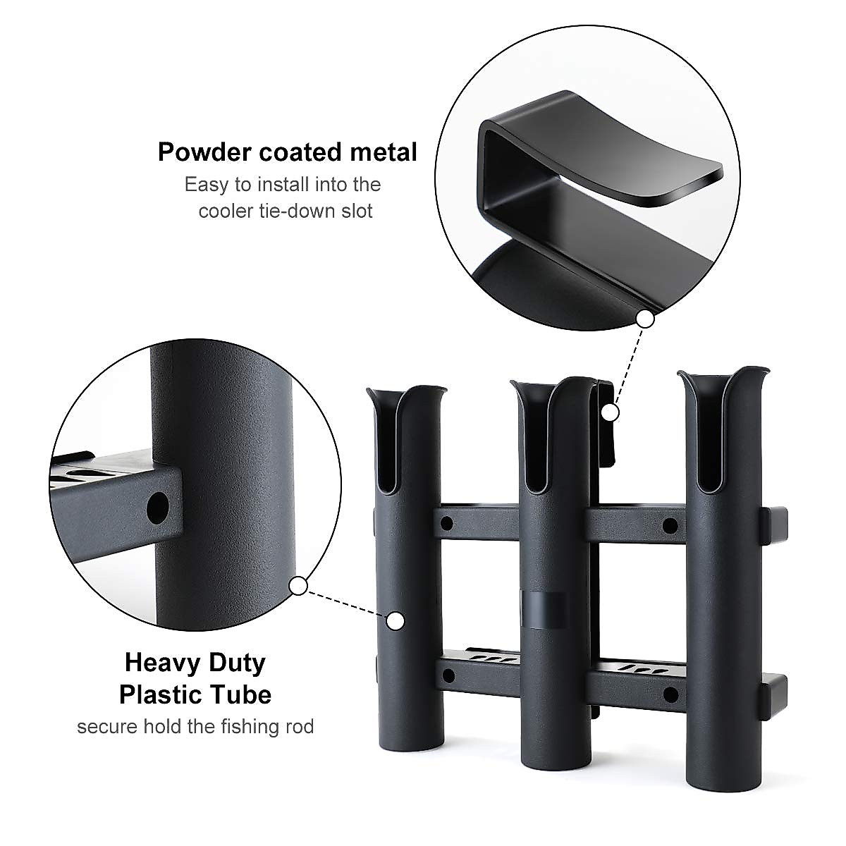 AIEVE Fishing Rod Holder, Fishing Pole Holder Fishing Rod Rack Stand Attachment Rod Holders for Boat, Cooler Holder for YETI and RTIC