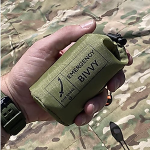 Emergency/Survival Bivvy Bag - Mylar Sleeping Bag, Survival shelter, Reflects 90% Body Heat, Hiking, Camping, Outdoors, Fishing, Hunting, overlanding, Scouts, Ripstop Carry Bag w/Whistle (Green)