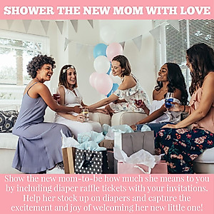 Little Rabbit Floral Themed Diaper Raffle Tickets for Girl Baby Showers, 20 2" X 3” Double Sided Insert Cards for Games by AmandaCreation, Bring a Pack of Diapers to Win Favors & Prizes!