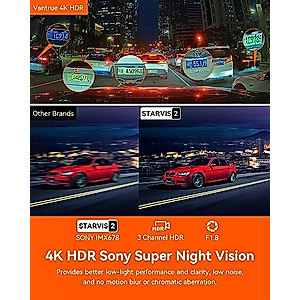 [ Bundle-2 Items: Vantrue N4 Pro 4K 3CH + Vantrue 512GB SD Card ] True 4K Wi-Fi 3-Channel Dashcam, STARVIS 2 IMX678 Night Vision, Infrared Cabin Camera, Voice Control GPS Car Cam for for Uber Drivers